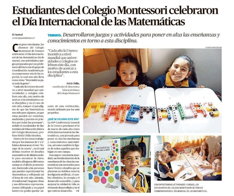 Prensa: Estudiantes del Colegio Montessori celebraron el Día ...