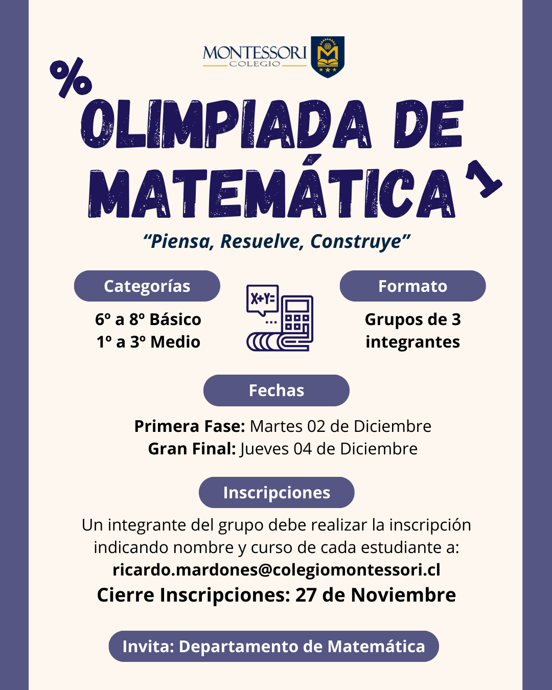 Olimpiada de Matemática 2025: Piensa, Resuelve y Construye – Colegio ...